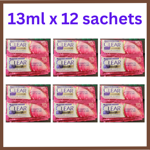 Clear Anti Dandruff Shampoo Sachet (1 Dosena) 13ml x 12 sachets ...