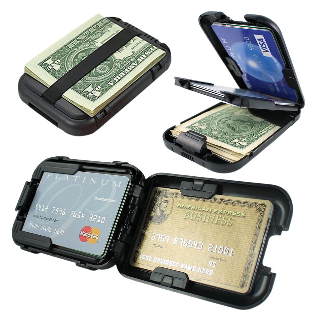 Leather large capacity card slot tight bank card clip multi-function ID ...