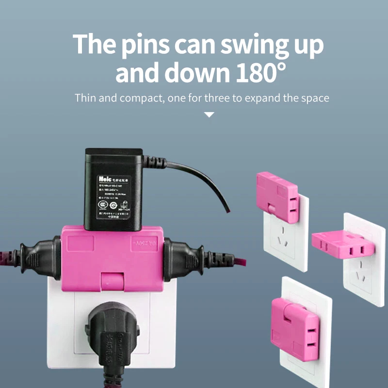 180 ° rotary socket 3 in 1 expansion plug electrical adapter power ...