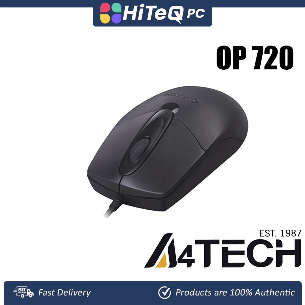 HiteqPC | A4TECH OP-720 OPTICAL MOUSE USB (BLACK) | Shopee Philippines