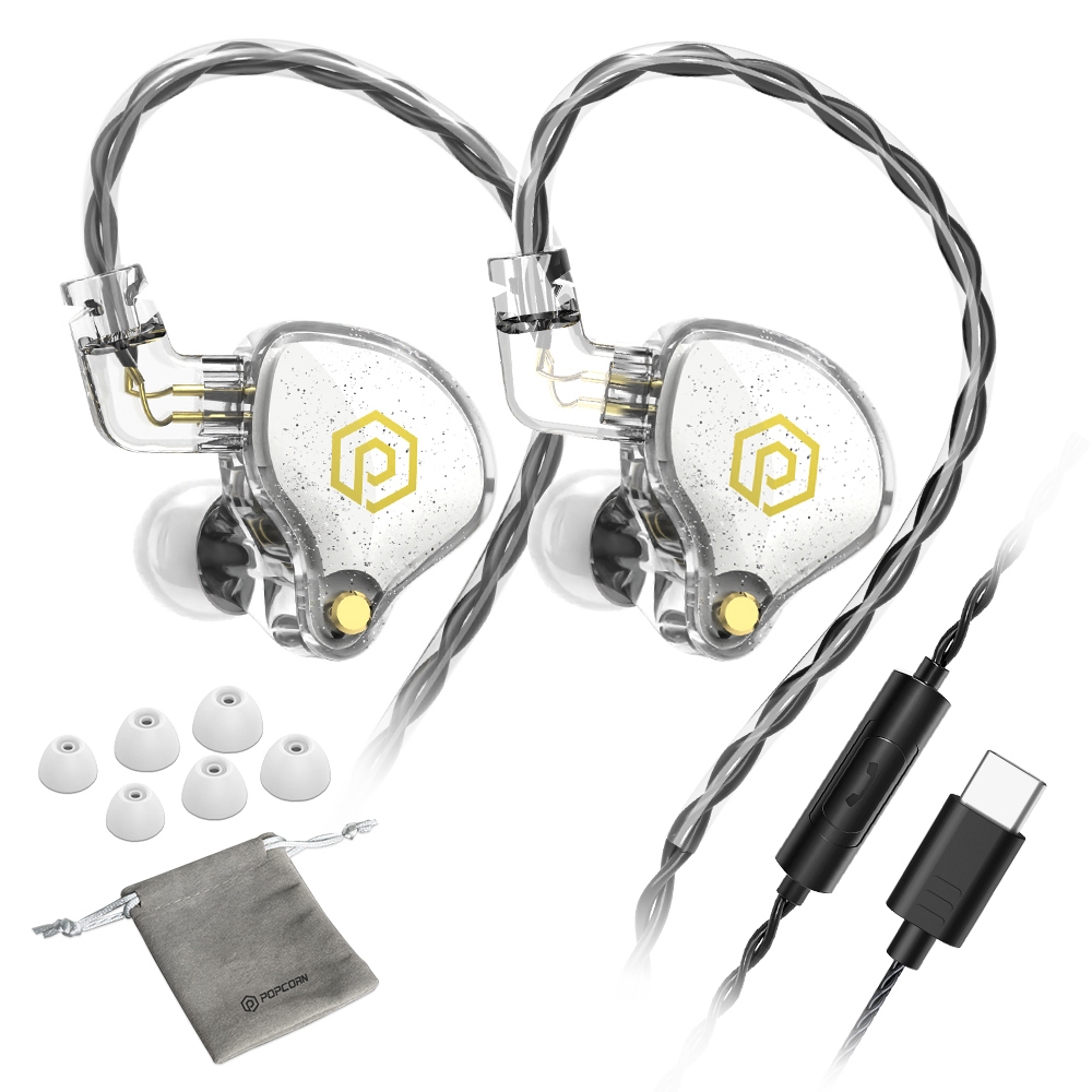 Popcorn BASS X8 PRO Dynamic Earphones Hi-Fi Bass Earbuds In Ear Monitor ...