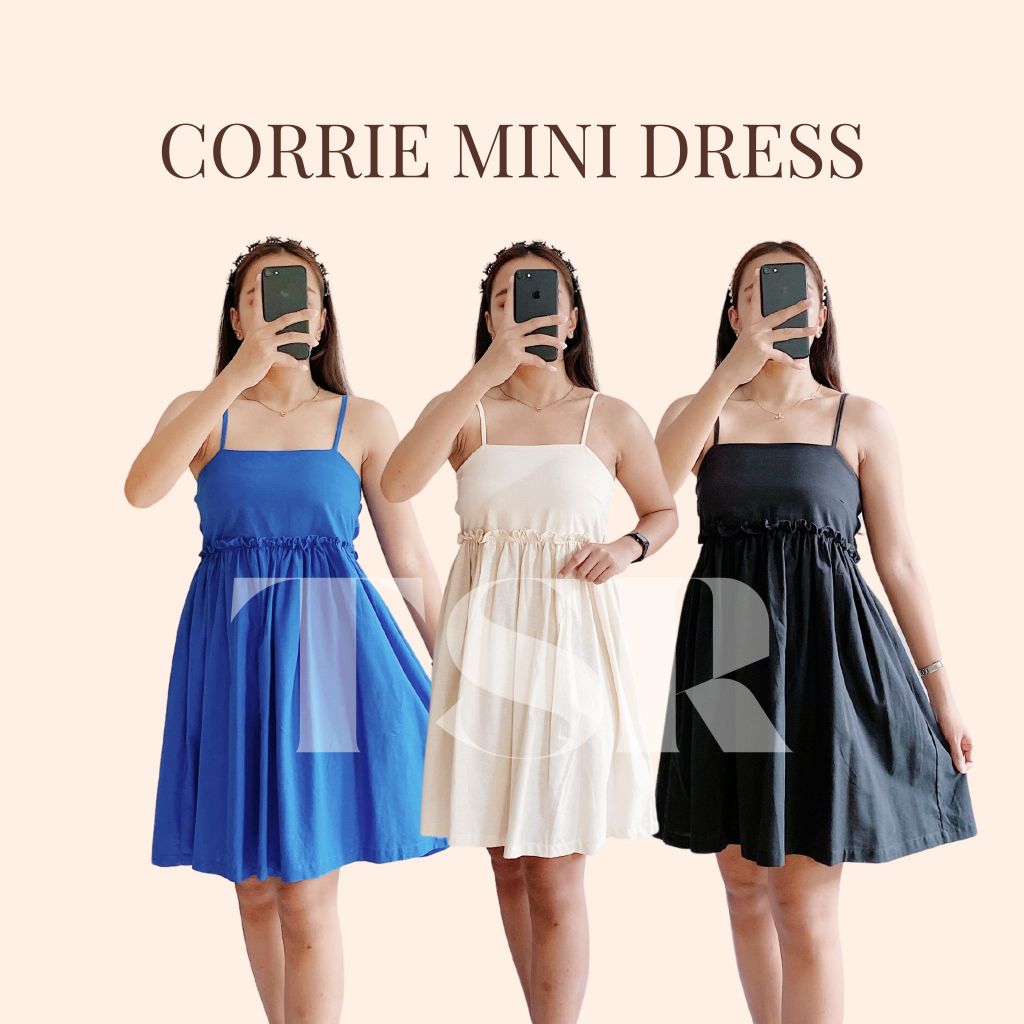 TSR Corrie Ruffled Premium Mini String Dress - Trendy BKK Korean Linen ...