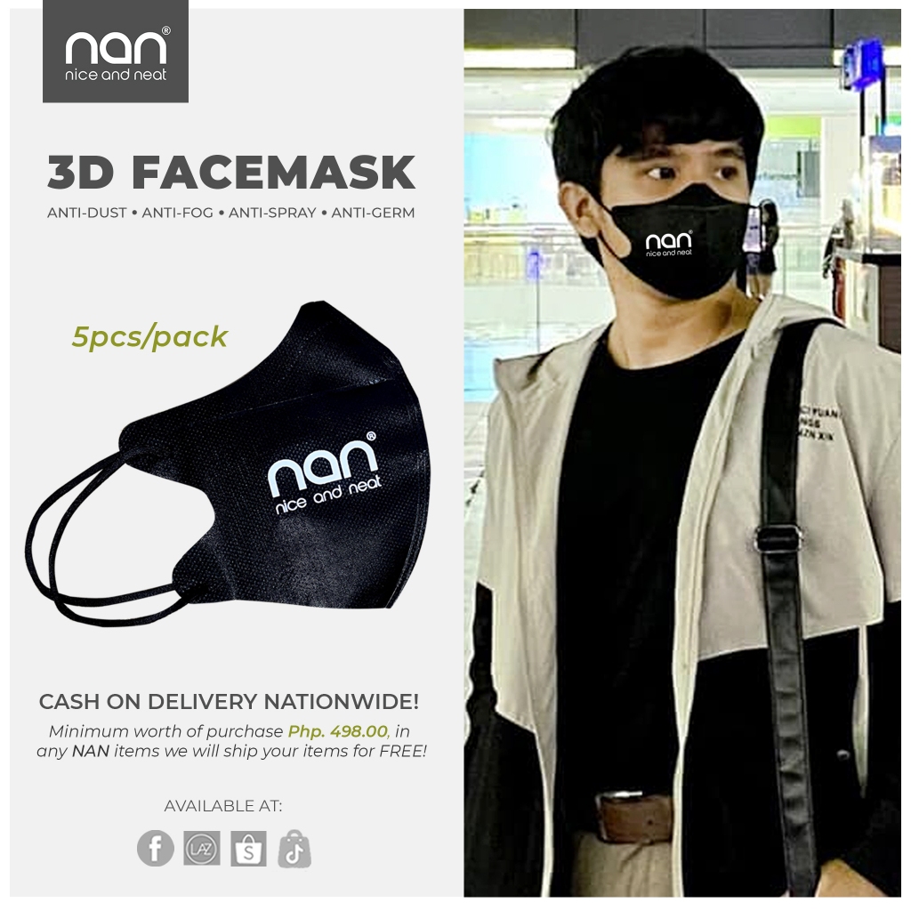 NAN 3D FACEMASK (5pcs) Per Pack - NAN CLothing | Shopee Philippines