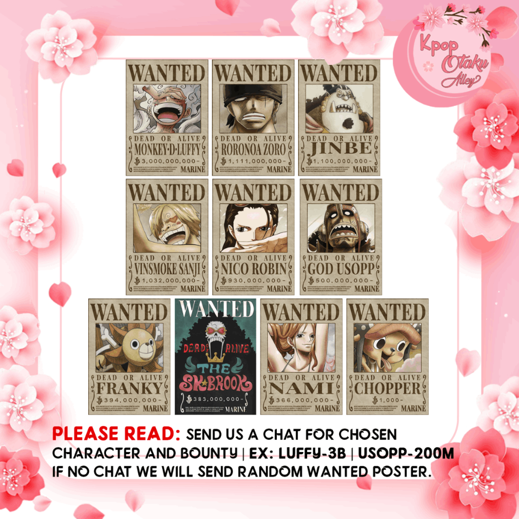 One Piece Strawhat Wanted Poster | Kpop Otaku Alley Posters | Shopee ...