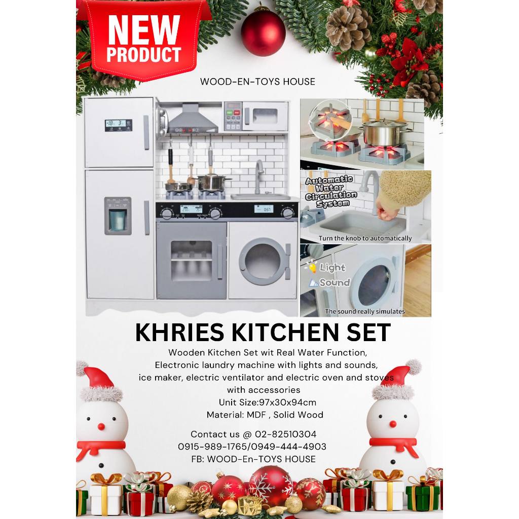 Wooden Kitchen Set with Real Water Function | Shopee Philippines