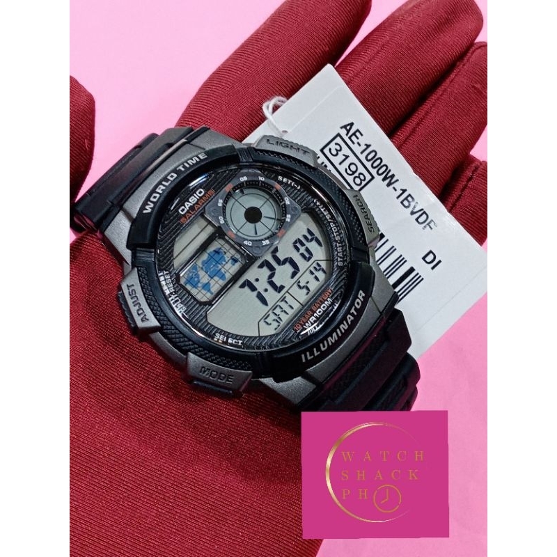 CASIO RUBBER AE 1000 W 1B / AE1000 BLACK GRAY | Shopee Philippines