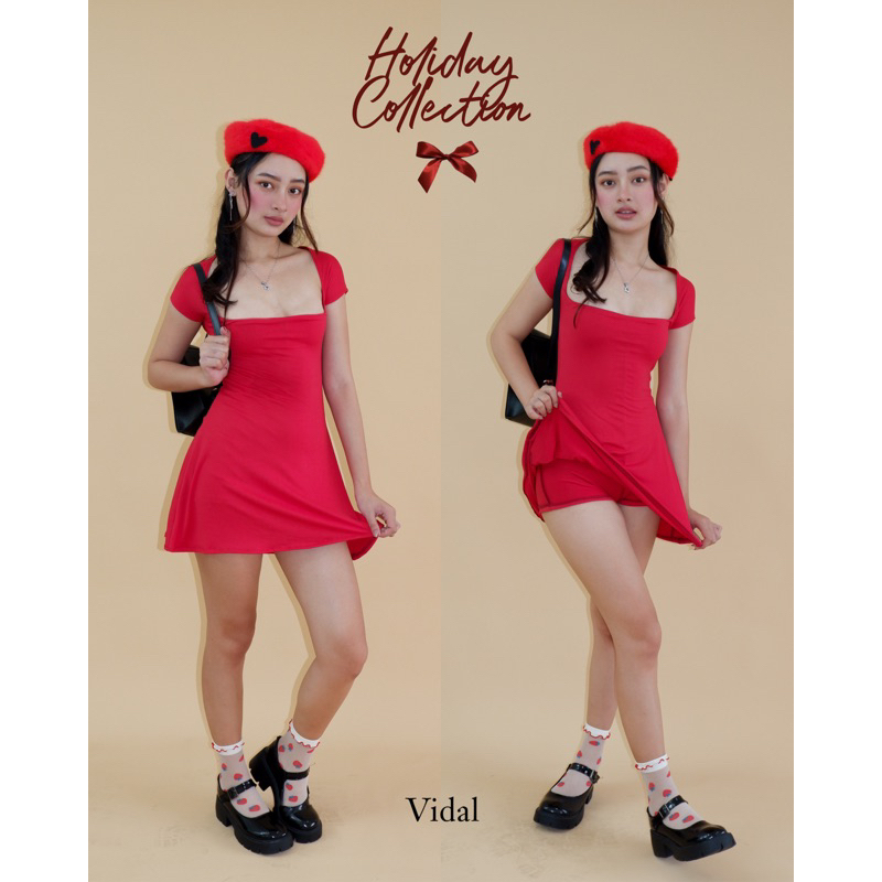 VIDAL 2022 NANCY DRESS WITH SHORTS INSIDE | Shopee Philippines