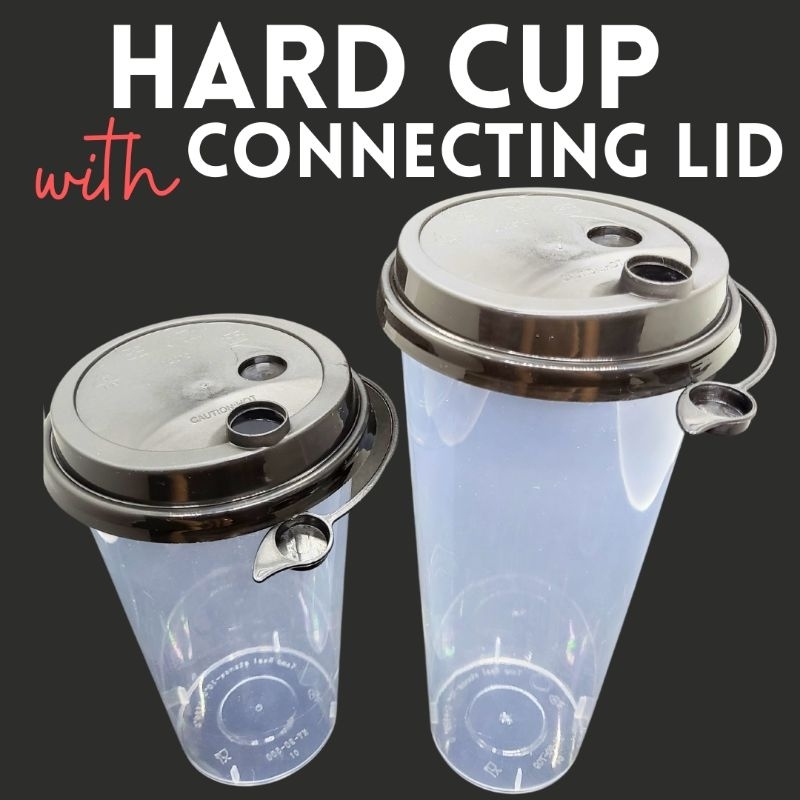 Slim Hard Milktea Cup w/ CONNECTING Lid for Milktea 25pcs | Shopee ...