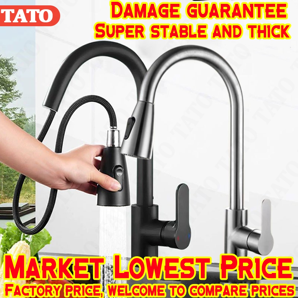 304 Stainless Steel Universal Kitchen Faucet Single Cold Two Effluent ...