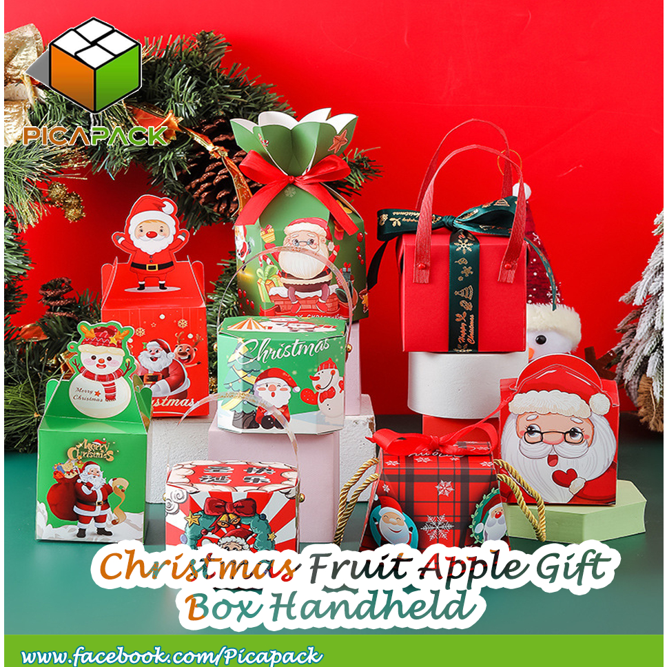 1 pc Christmas Fruit Apple Gift Box Handheld Packaging Candy Cookies ...