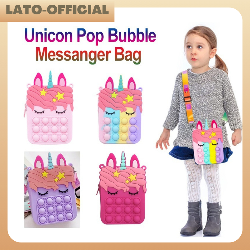 Pop It Bag for Kids Mini Unicorn Sling Bag for Girl Pop It Wallet Coin ...