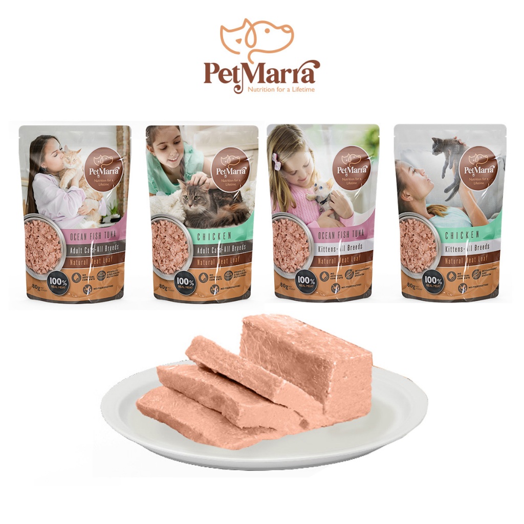 PetMarra Natural Meat Loaf Kitten/Adult Cat Wet Food Pouch Ocean Fish ...
