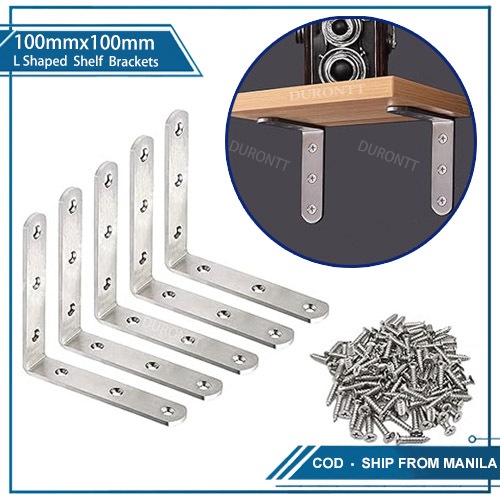 1 piece Shelf Brackets 4 Inch L Brackets for Shelves Stainess Steel ...