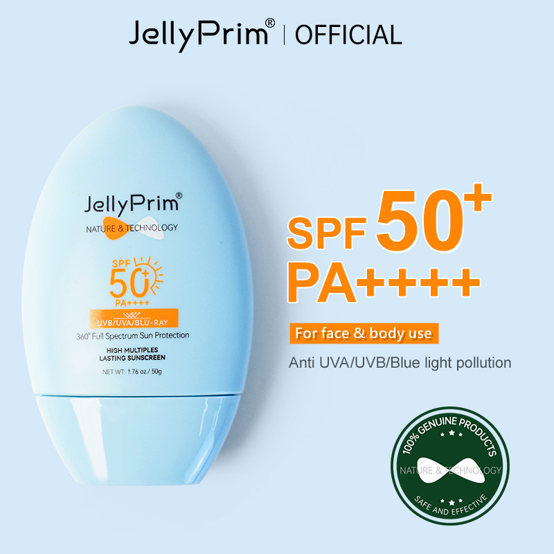 JellyPrim Suncreen SPF 50 for Face Body Intensive UV Whitening Sunblock ...