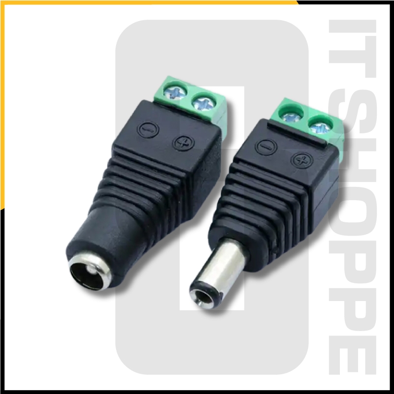 DC plug male/DC female connector High Standard Screw Type sold per ...