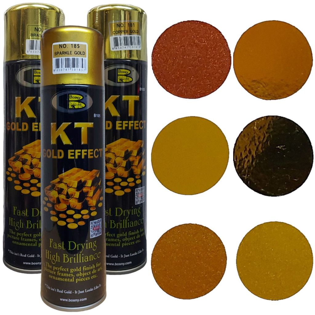 Bosny KT Gold Effect / Chrome Spray Paint B105 (Available in Different ...
