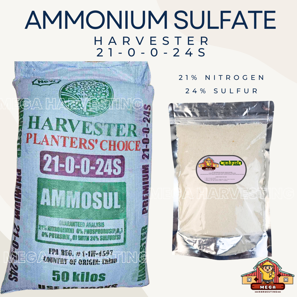 AMMONIUM SULFATE 21-0-0-24S 1 KG HARVESTER PLANTER'S AMMOSUL NITROGEN ...