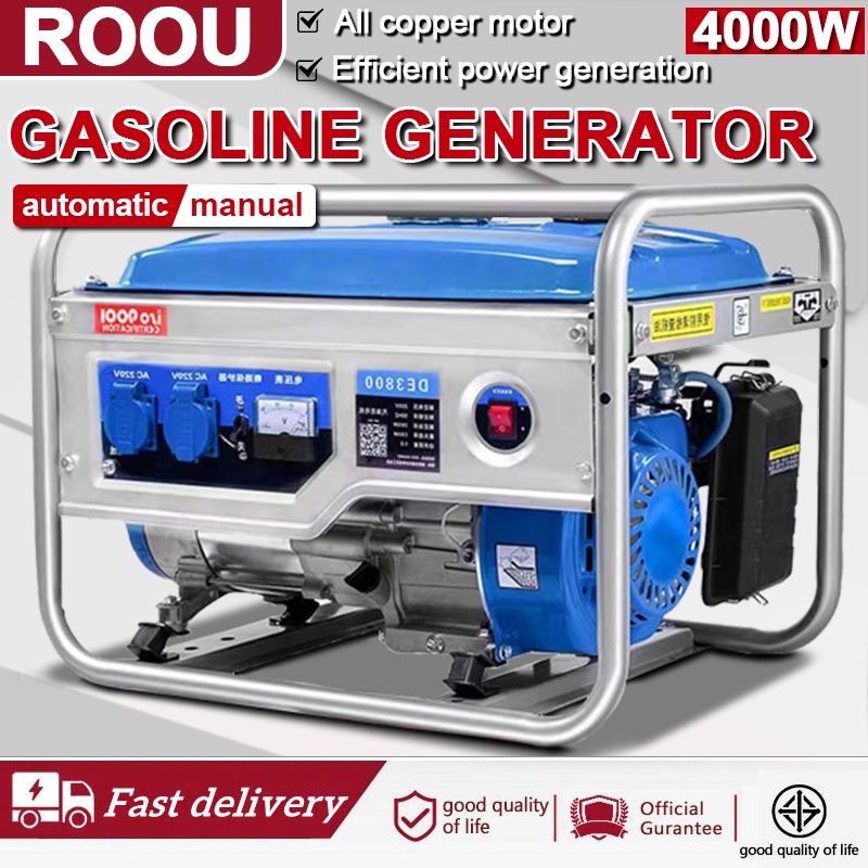 Portable Generator 4000W High Power Household Gasoline Generator Four ...