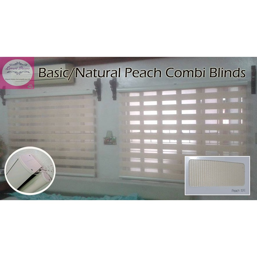 Basic Natural Combi Window Blinds PEACH 100% Polyester, Sheer Type ...