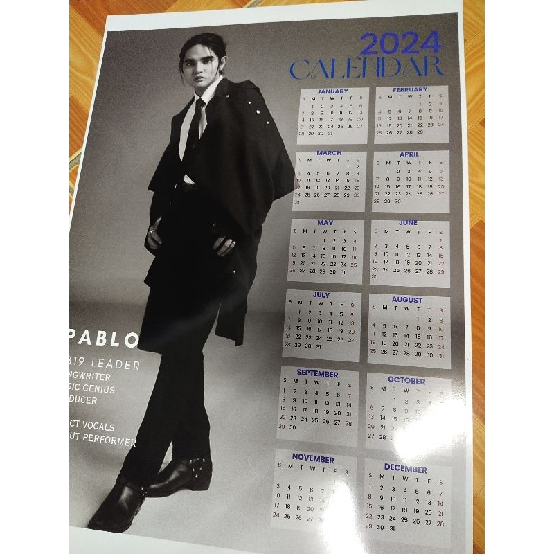 PABLO LEADER OF SB19 WALL CALENDAR 2024 | Shopee Philippines