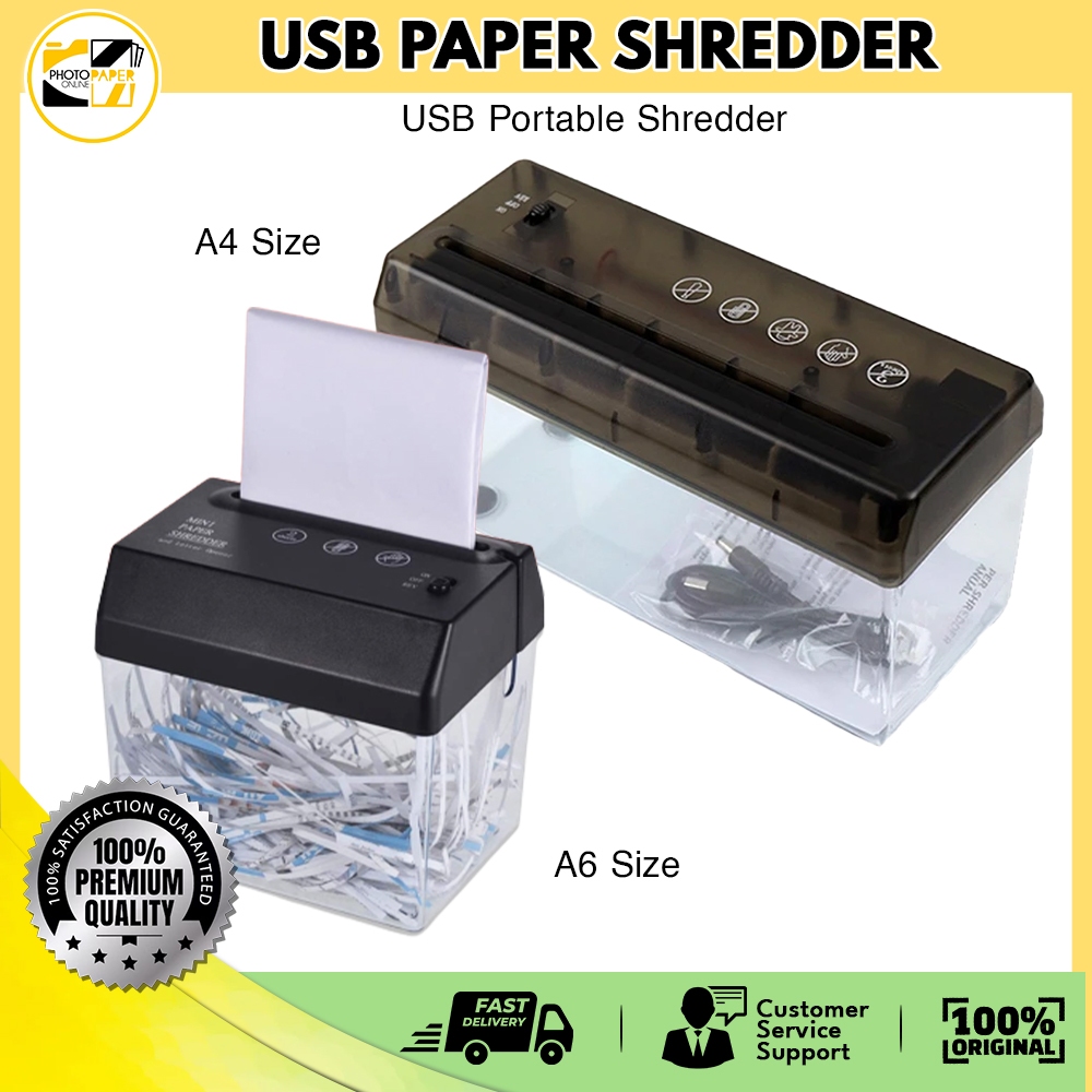 Mini Paper Shredder A4/A6 Size USB Portable Shredder Plastic with USB ...