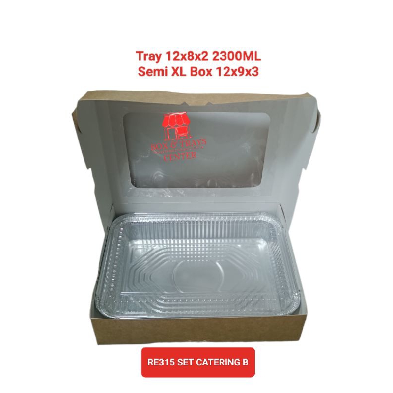 (10/20set) Tray/Lid+Box RE315 12x8x2 (2300ml) Aluminum Tray w/ Lid ...