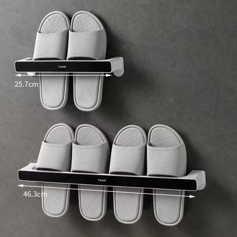Storage Rack Wall-mounted Slippers Rack Bathroom Perforated Shoe Rack ...