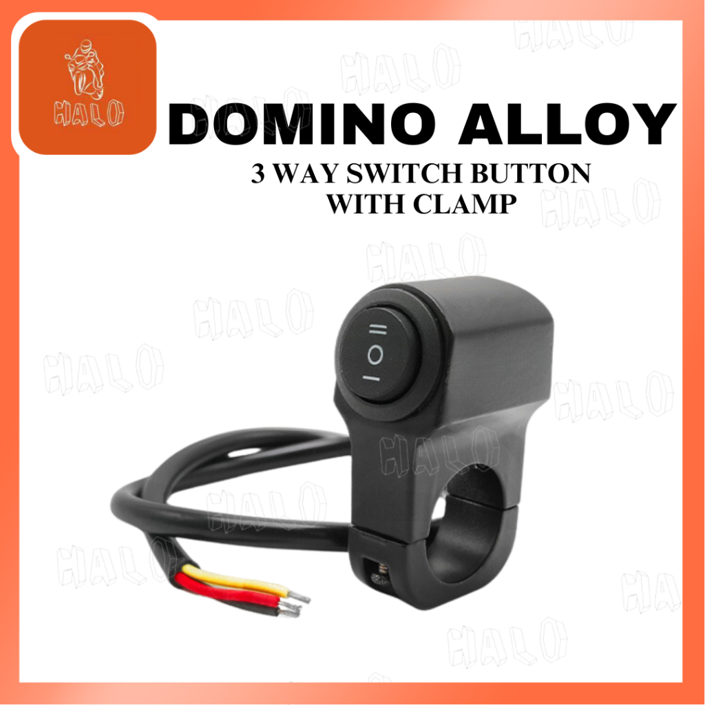 [HALO MOTOR] DOMINO MINI DRIVING LIGHT 3 WAY SWITCH WITH CLAMP | Shopee ...