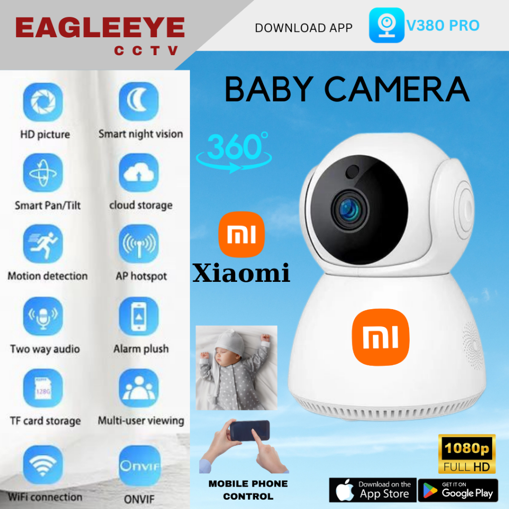 V380 Wireless Smart Baby Camera with App - Night Vision, Motion ...