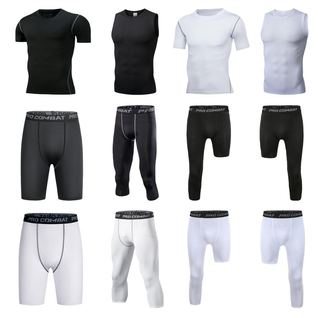 Men Sport Tight Training Vest Compression Shirt Fitness Tops Basketball ...