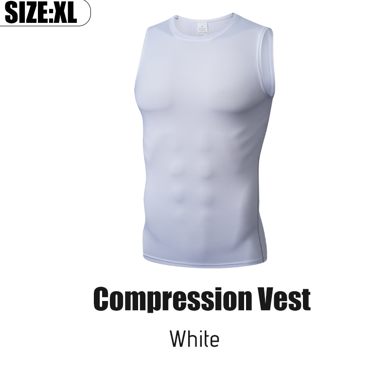 Men Sport Tight Training Vest Compression Shirt Fitness Tops Basketball ...