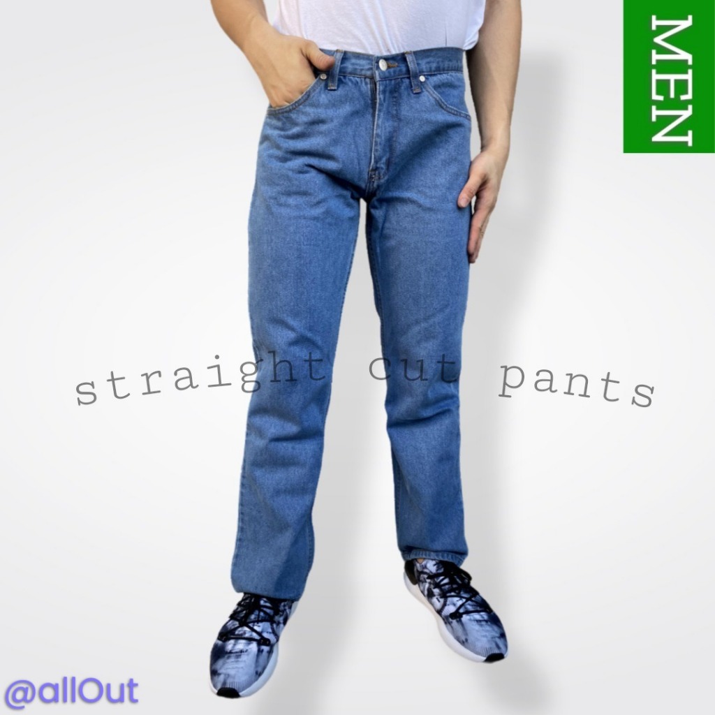allOut Men's Straight Cut Blue Maong Pants (Size 27-40) | Shopee ...