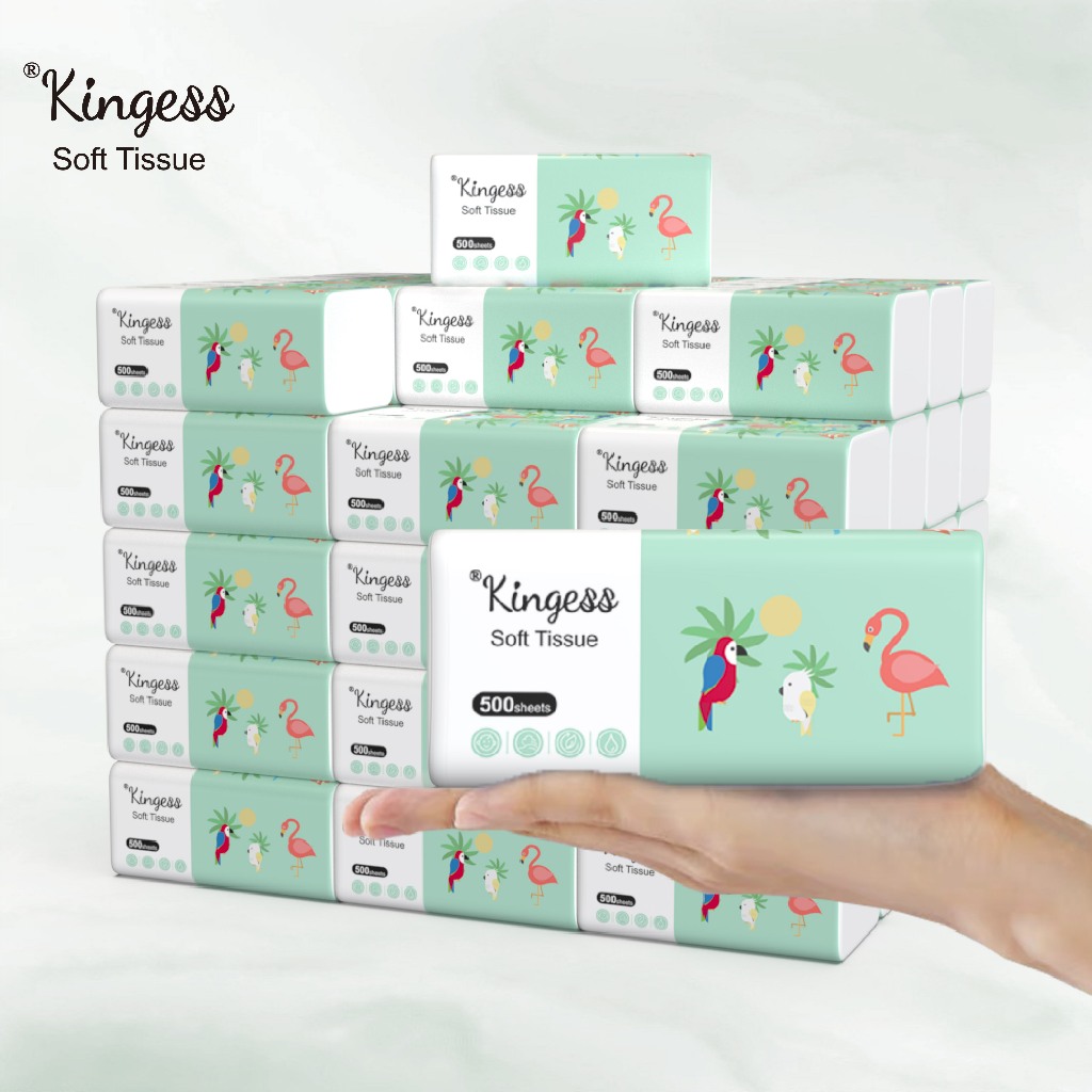 Kingess Facial Tissue Flamingo Extra Thickess & Size 8 Packs 5 Plys 500 ...