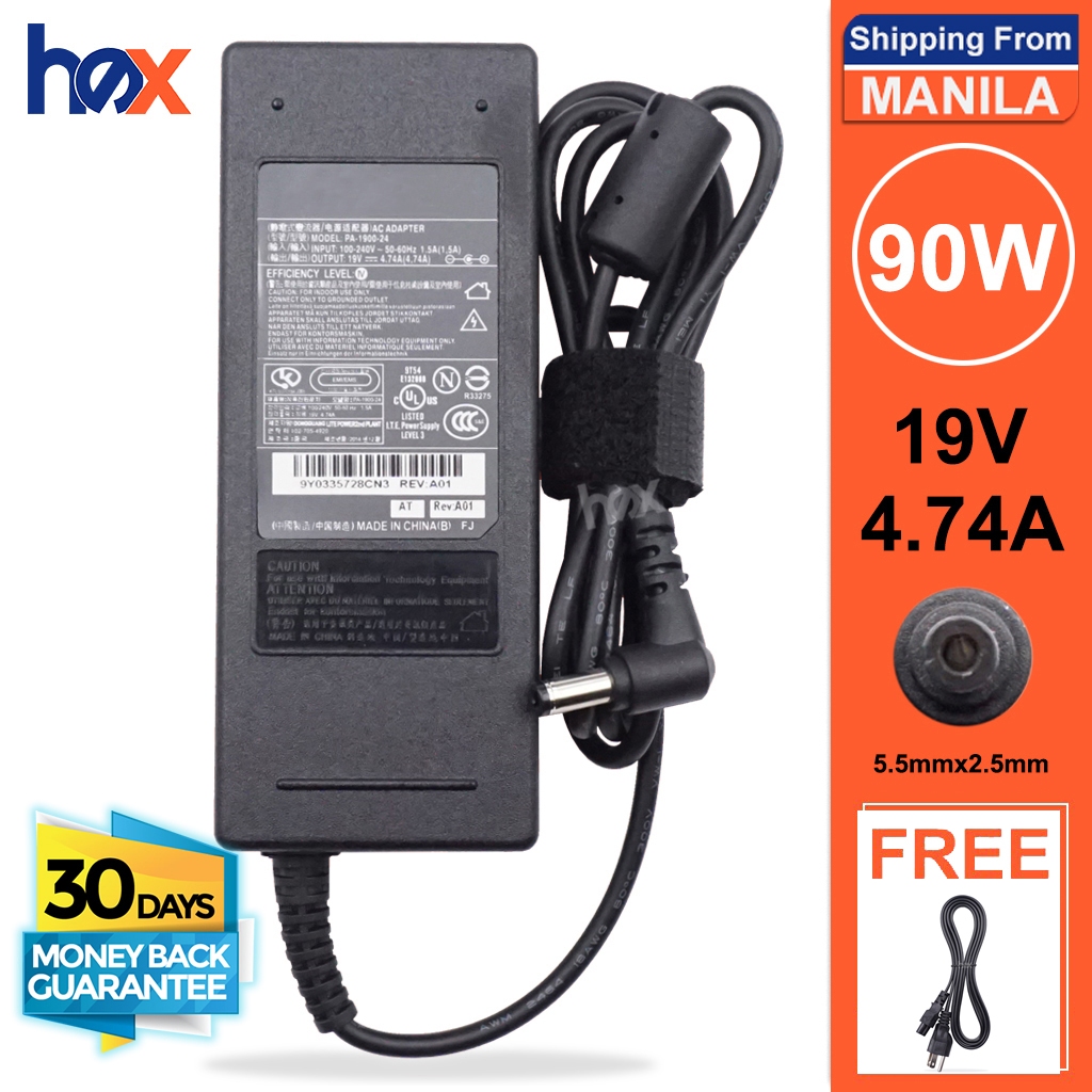 Compatible with ASUS Charger 19V 4.74A 90W K/X/A/N/S/A/F/U Series K52 ...
