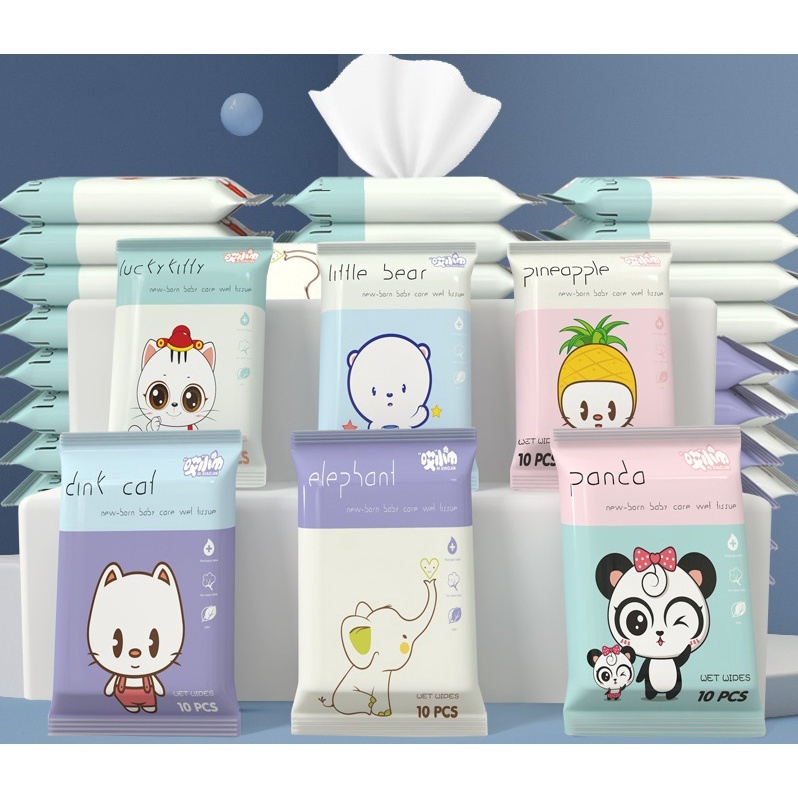 Baby Wipes 10 pulls per pack Mini wipes Easy to carry Baby available ...