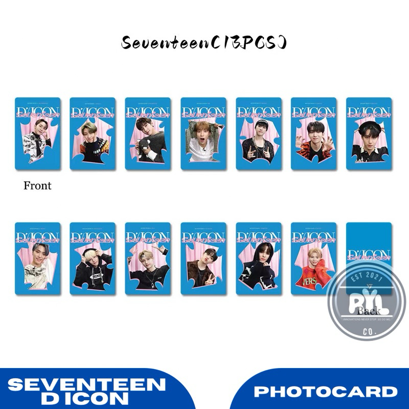 [13 pcs/set] SEVENTEEN 'D ICON’ Album Photocards with BACK print ...