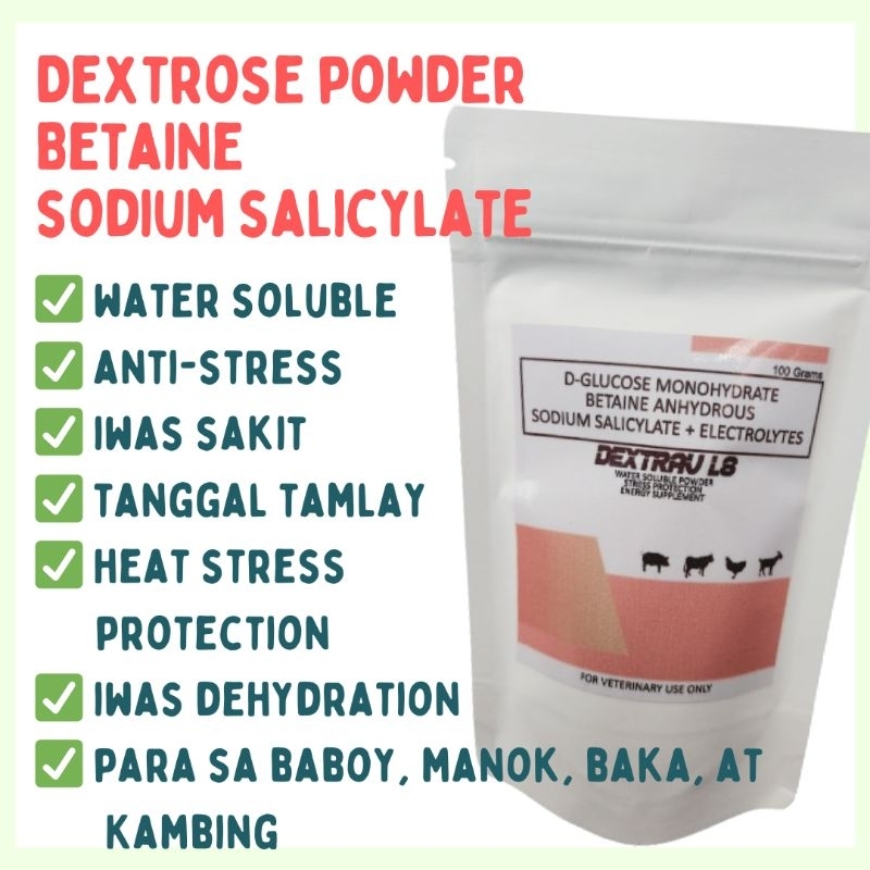 Dextrose Powder + Betaine + Electrolytes for Livestock 100g (Anti ...
