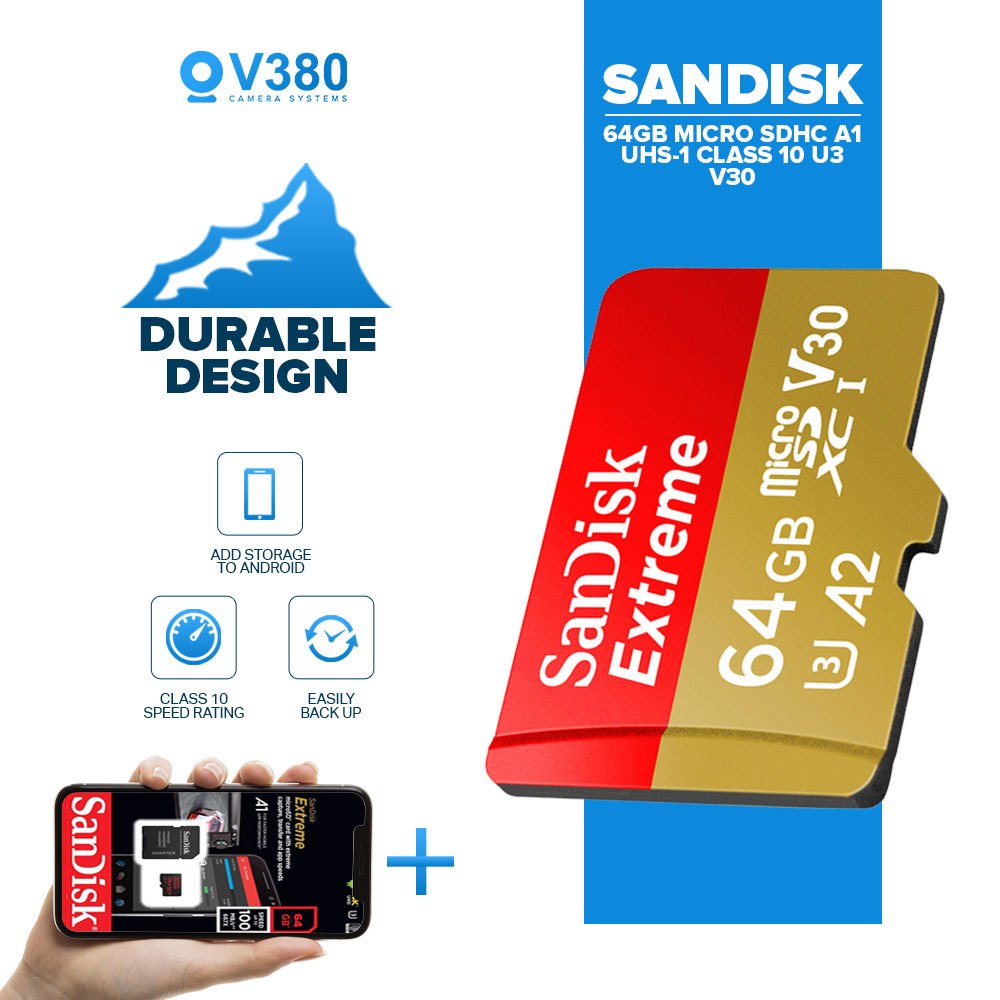 SanDisk Micro SD Card Extreme Series 64GB SDXC A2 UHS-I Class 10 up to ...