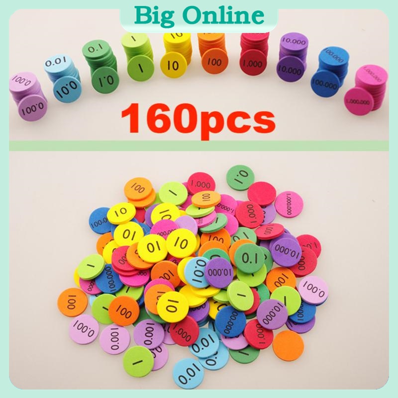 160pcs Children Place Value Discs Set Counting Chips Math Counters ...