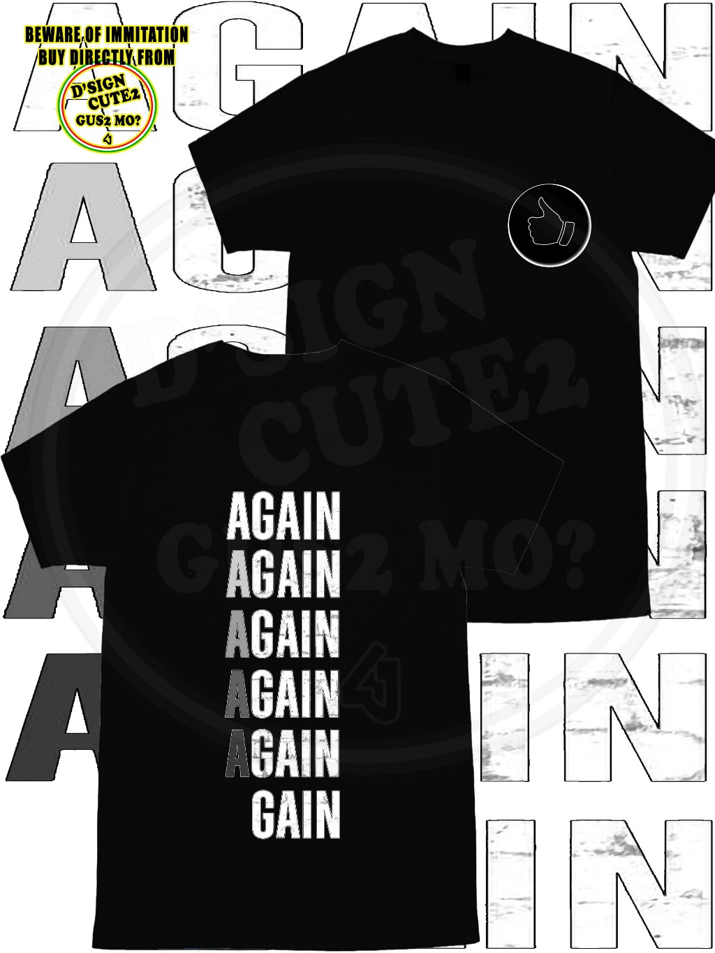 AGAIN / GAIN WORDS INSPIRATIONAL MESSAGE UNISEX T-Shirts shirts DESIGN ...