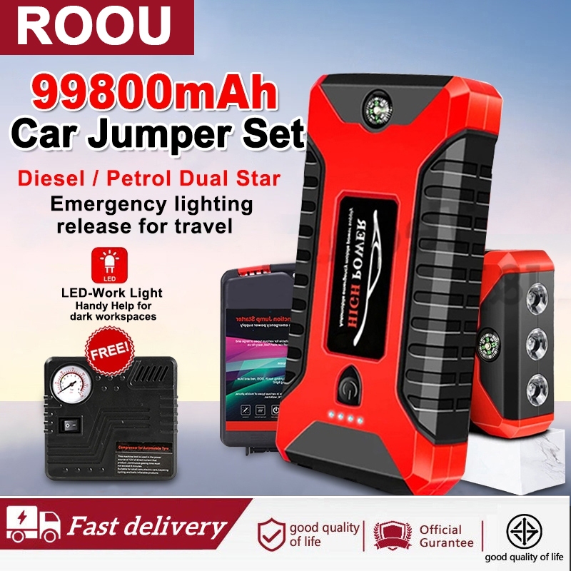 99800mAh Portable Car Jump Starter Pack Booster Charger Battery Power Bank car jump starter ...