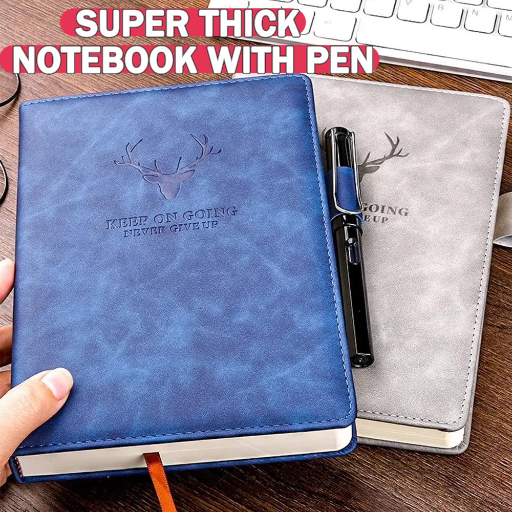 A5 Thickned Leather Notebook Big Thick Notebook for College Writing ...