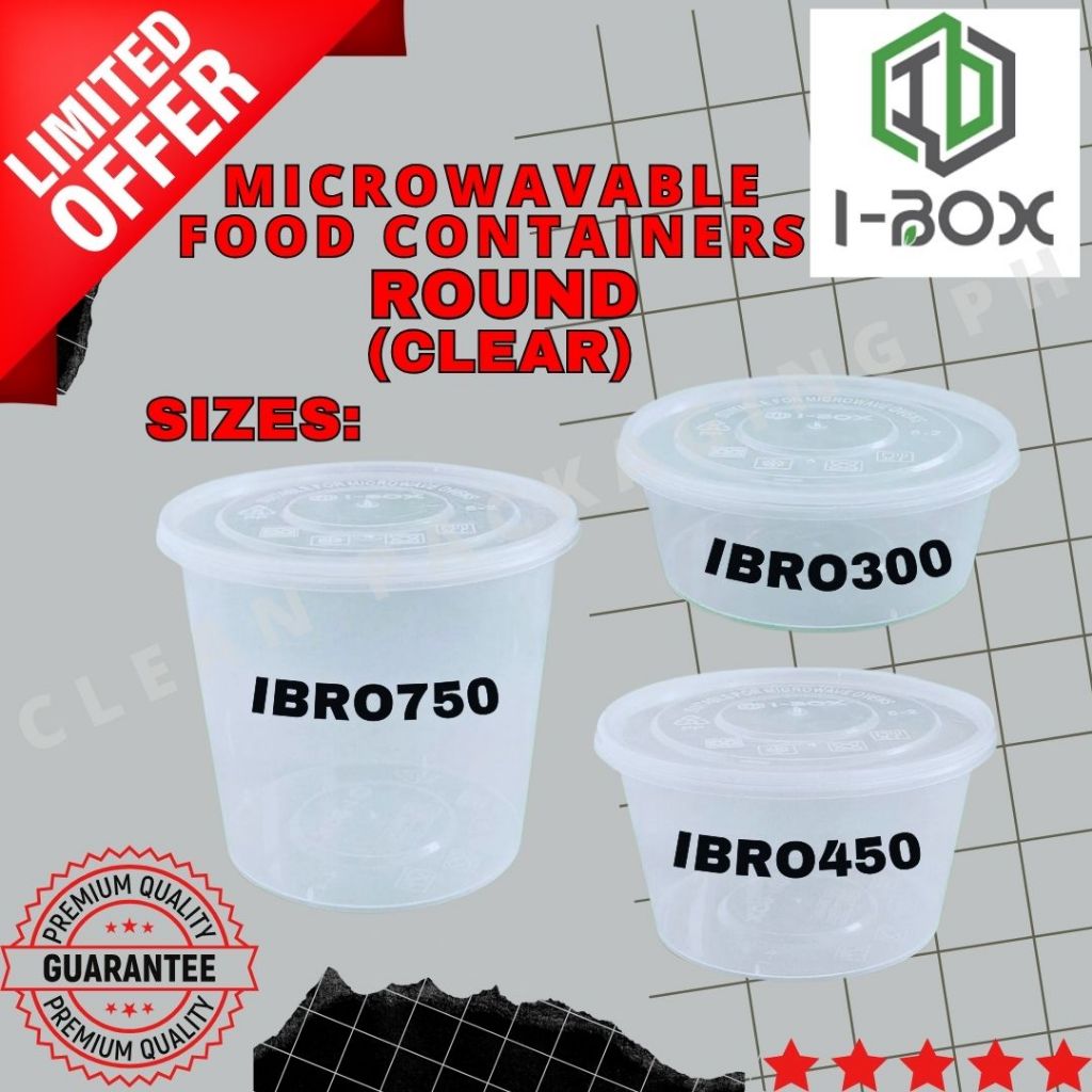 [10 PCS] IBOX ROUND 300ML/ 450ML/ 750ML CLEAR CONTAINER ROUND SERIES ...