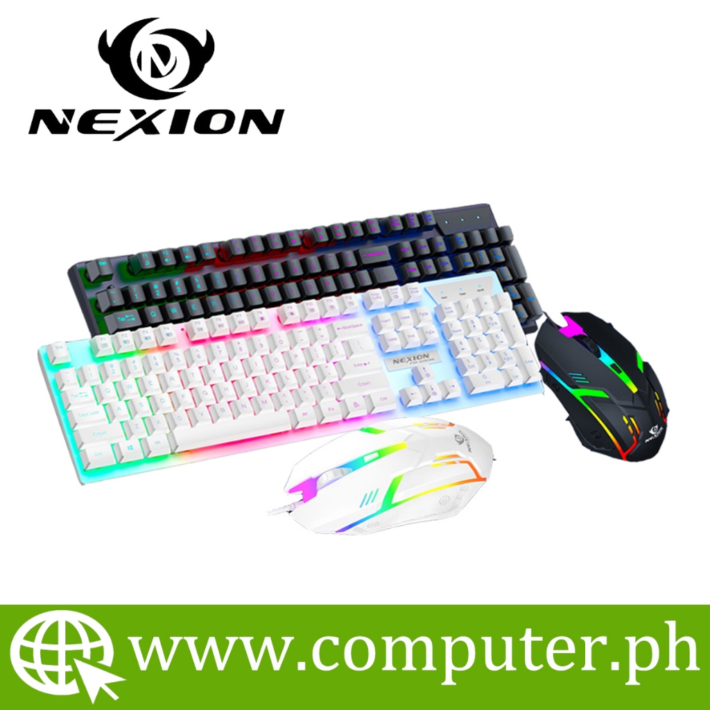 NEXION GK-140 RGB Keyboard and Mouse Combo Black/White | Shopee Philippines