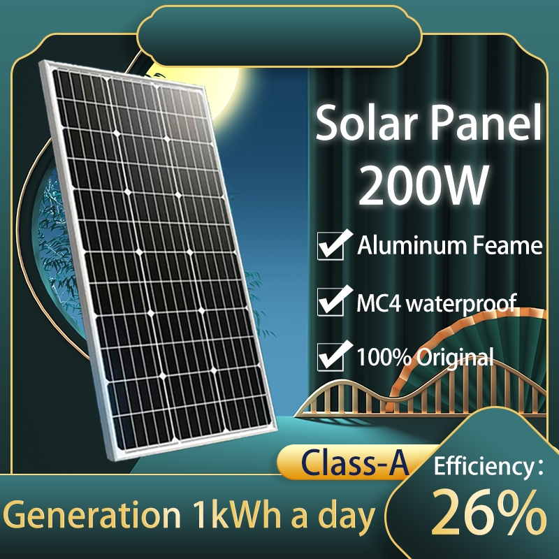 Monocrystalline 200W + 10-year warranty for solar panels | Shopee ...