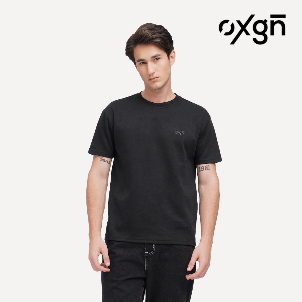 OXGN Logo Basic T-Shirt For Men (Black/Gray/Bone) | Shopee Philippines