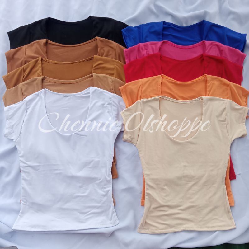 Scoopneck Double Lining Body Hugging Top | Shopee Philippines