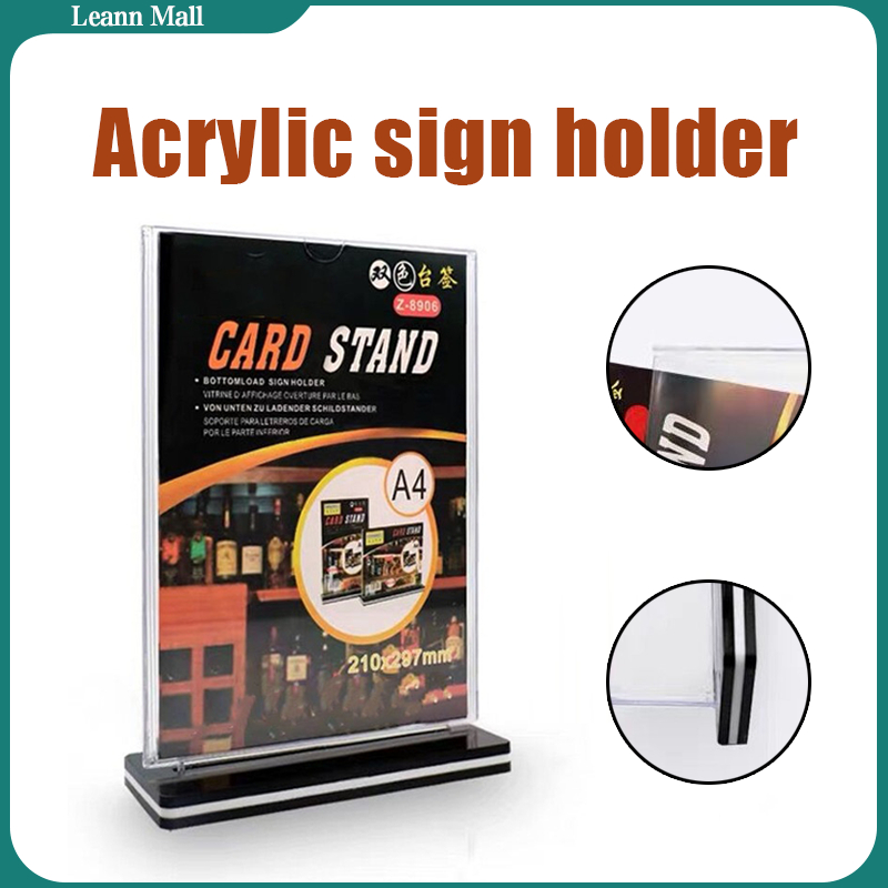 Restaurant Double Sided Menu Display Stand Acrylic Double Sided Menu ...