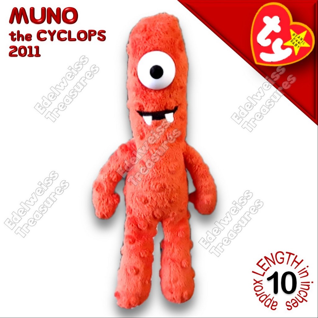 TY Regular Beanie Babies 10" MUNO the Cyclops Stuffed Toy | Shopee ...
