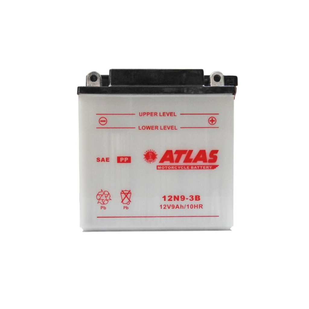 Atlas 12N9-3B High Performance Low Maintenance Motorcycle Battery ...